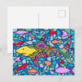Mosaic Shark Postcard | Zazzle