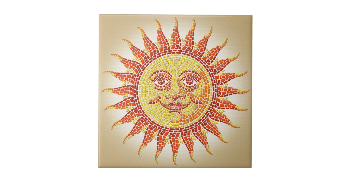 Mosaic Sun Ceramic Tile | Zazzle