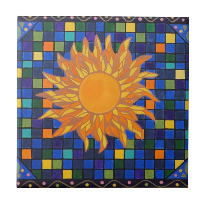 Mosaic Sun Ceramic Tile | Zazzle.com