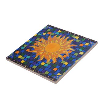 Mosaic Sun Ceramic Tile | Zazzle