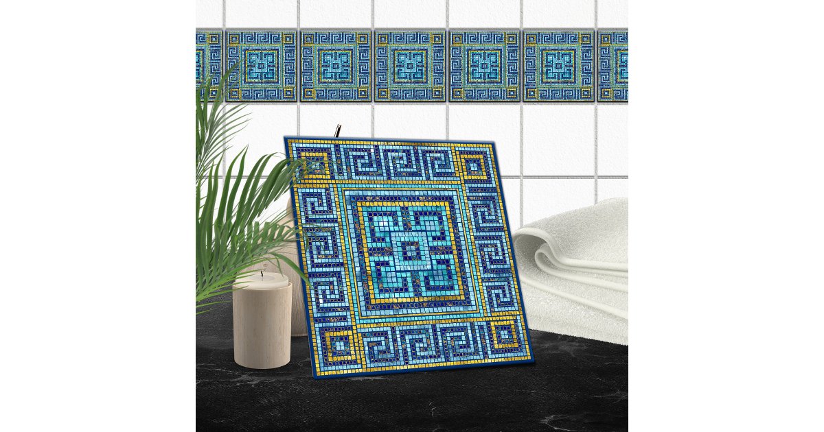 Mosaic Tile Greek Meander Key | Zazzle