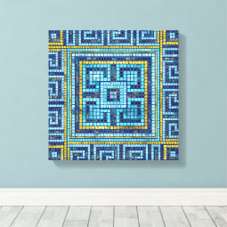 Mosaic Tile Greek Meander Key Canvas Print | Zazzle