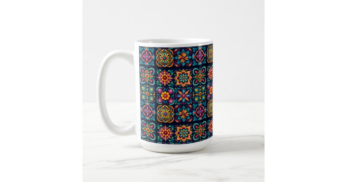 Mosaic Tiles Flower 53 Coffee Mug | Zazzle