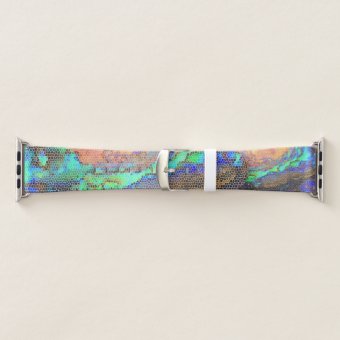 Mosaic Tiles Neon Polished Abalone Shell Abstract Apple Watch Band | Zazzle