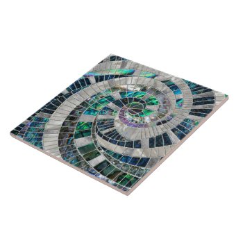 Mosaic Wave Spiral - Abalone and Pearl Ceramic Tile | Zazzle