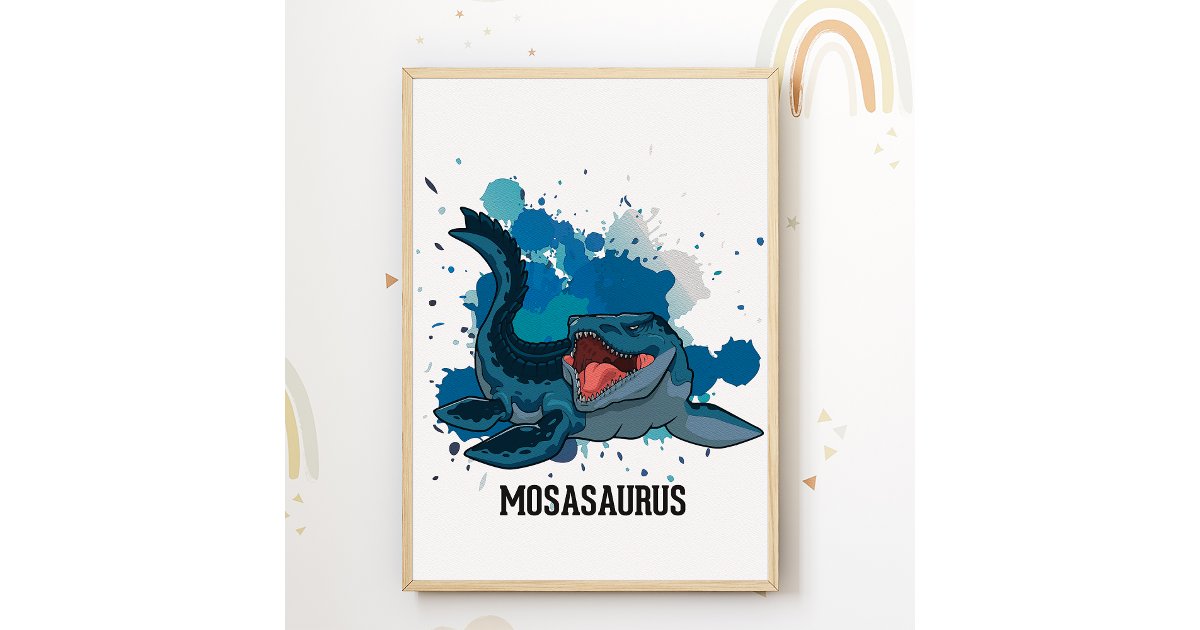 Mosasaurus Nursery Print Dino Kids Room Poster | Zazzle