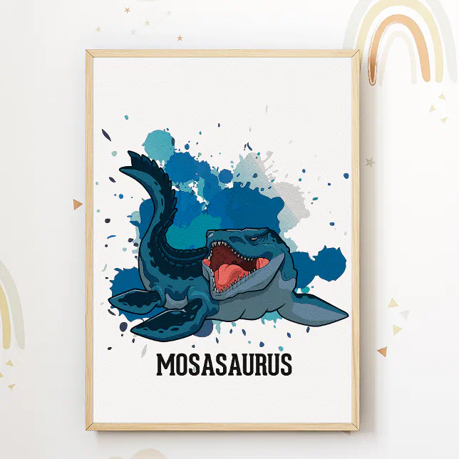 Mosasaurus Nursery Print Dino Kids Room Poster | Zazzle