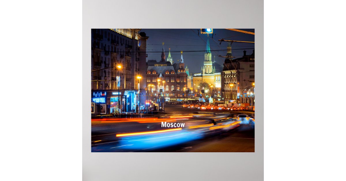 Moscow at Night Poster | Zazzle