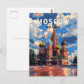 Moscow Russia Travel Art Vintage Postcard | Zazzle
