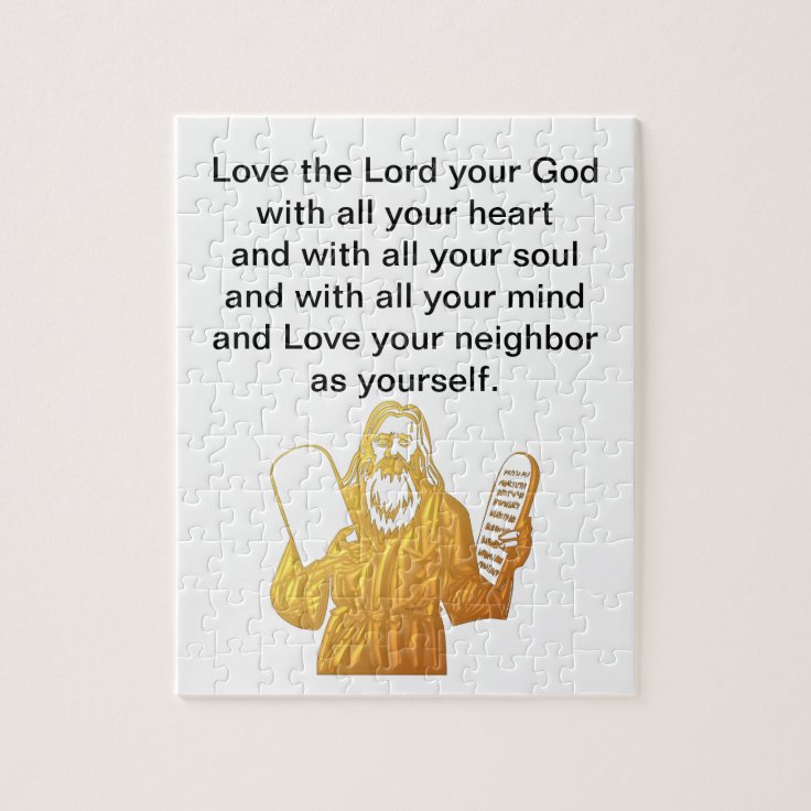 Moses - 10 Commandments - Greatest Commandment Jigsaw Puzzle | Zazzle