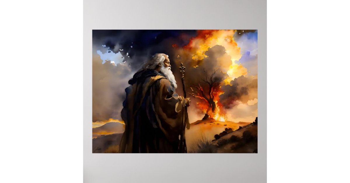Moses And The Burning Bush Poster | Zazzle