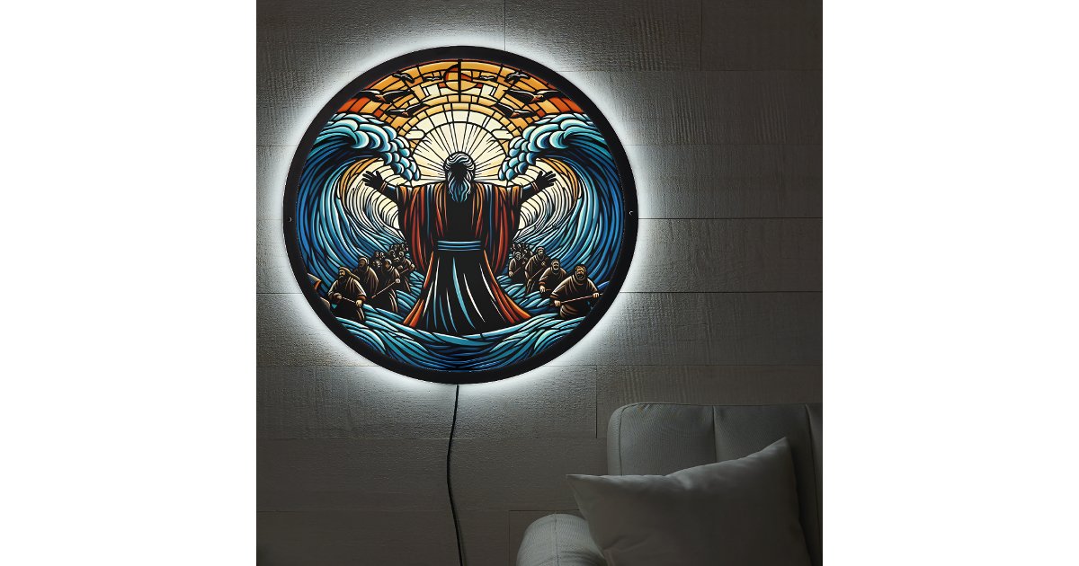 Moses Parting the Red Sea LED Sign | Zazzle