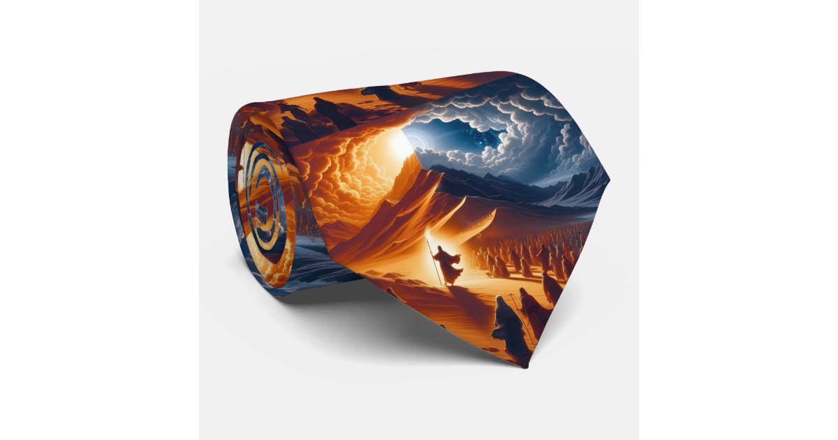 Moshe receiving the Torah on Mount Sinai Neck Tie | Zazzle