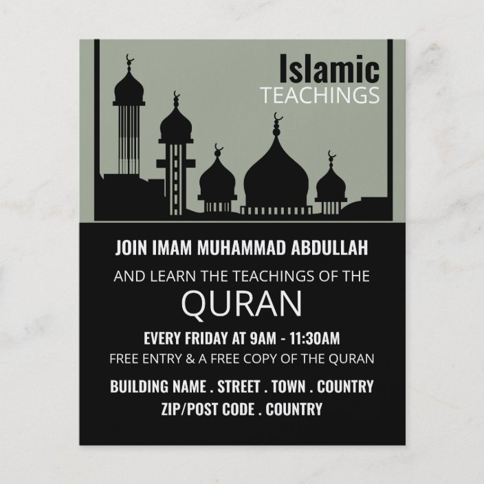 Mosque Silhouette, Islamic Teaching Advertising Flyer | Zazzle.com