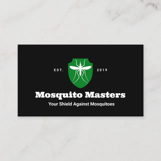 Mosquito Pest Control Shield Logo Business Card | Zazzle