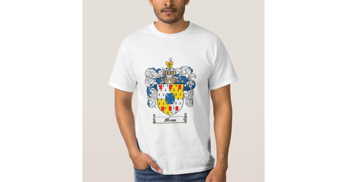 Moss Family Crest - Moss Coat of Arms T-Shirt | Zazzle
