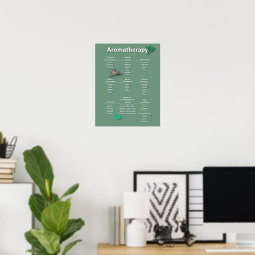 Moss Green Aromatherapy Chart Poster | Zazzle