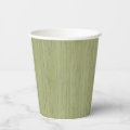 Moss Green Bamboo Wood Grain Look Paper Cups | Zazzle