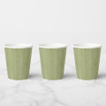 Moss Green Bamboo Wood Grain Look Paper Cups | Zazzle