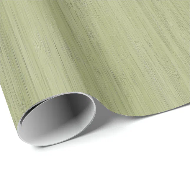 Moss Green Bamboo Wood Grain Look Wrapping Paper | Zazzle