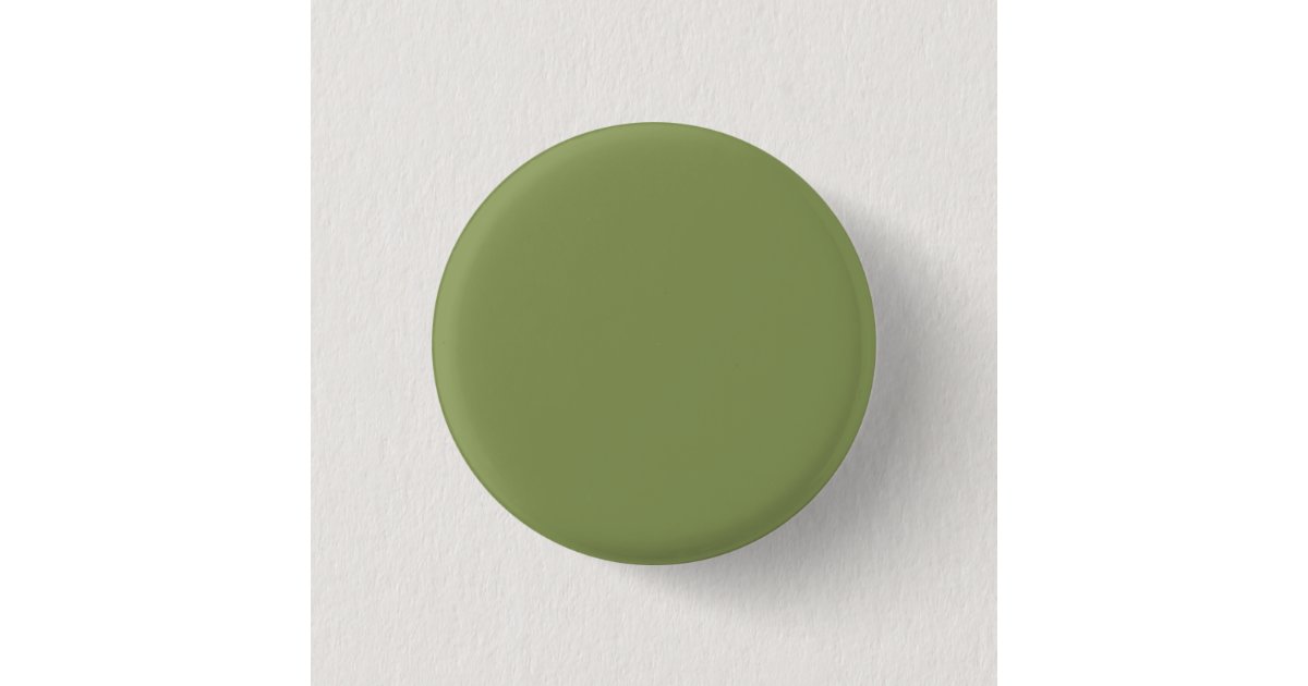 Moss Green Solid Color Button | Zazzle