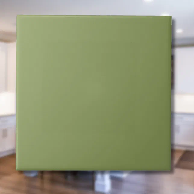 Moss Green Solid Color | Classic | Elegant Ceramic Tile | Zazzle
