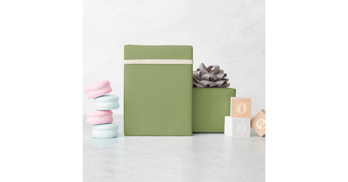Moss Green Solid Color Wrapping Paper | Zazzle