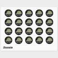 Moss-tache Funny Moustache Pun Dark BG Classic Round Sticker | Zazzle