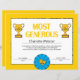 Most Generous Certificate of Achievement PDF | Zazzle