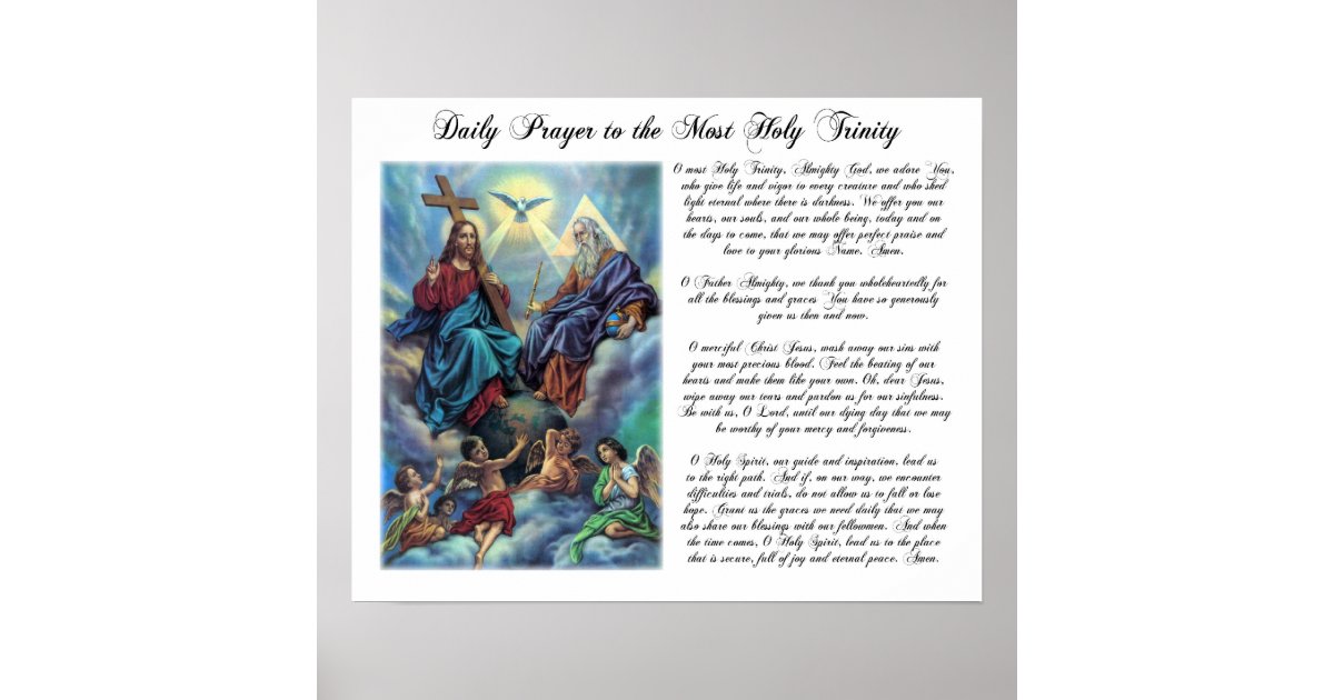 Most Holy Trinity Daily Prayer Poster | Zazzle