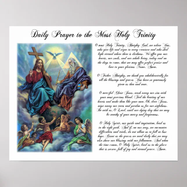 Most Holy Trinity Daily Prayer Poster | Zazzle