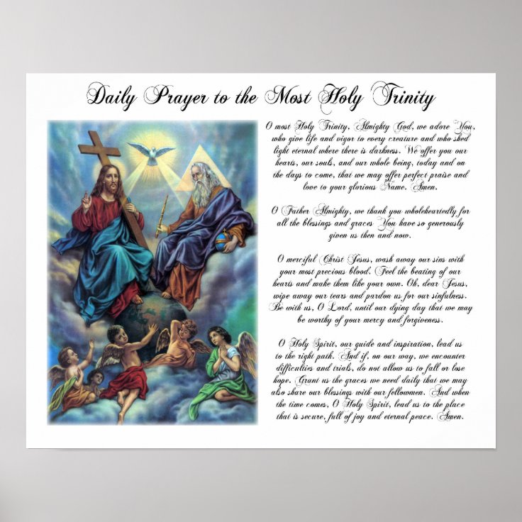 Most Holy Trinity Daily Prayer Poster | Zazzle