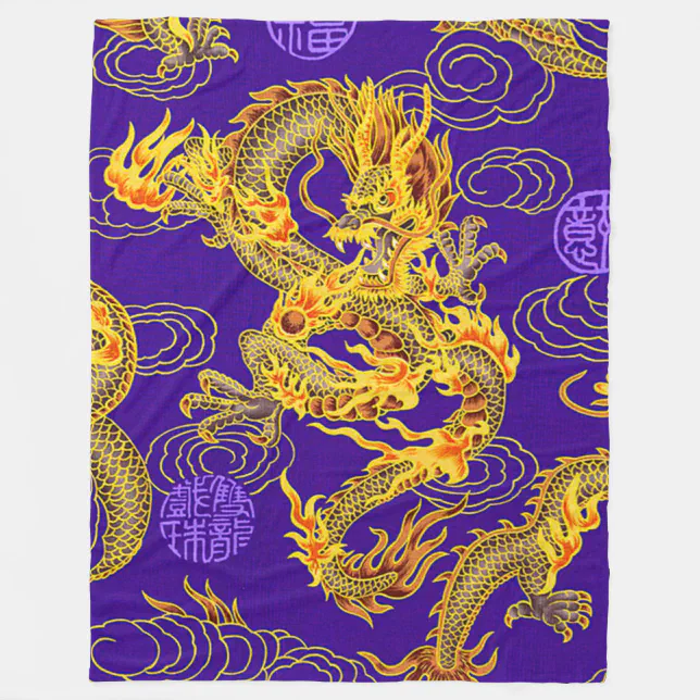 Most Popular Royal Chinese Emperor Dragon Fantasy Fleece Blanket Zazzle