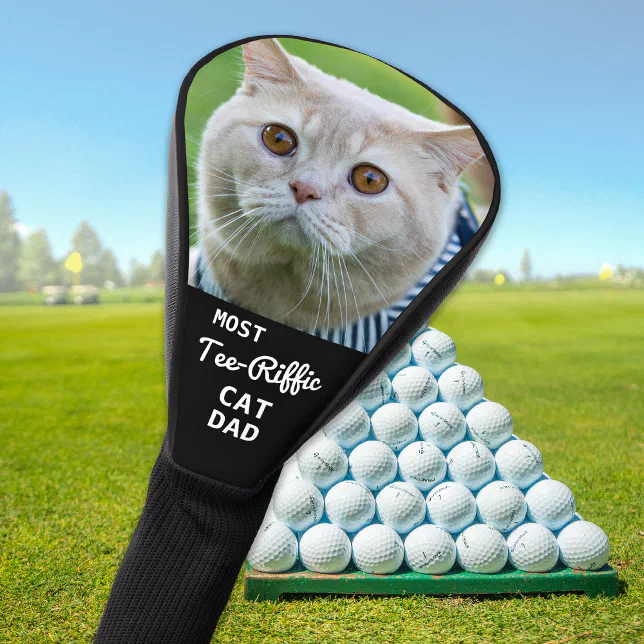 Most Tee-Riffic CAT DAD Custom Golfer Photo Golf Head Cover | Zazzle