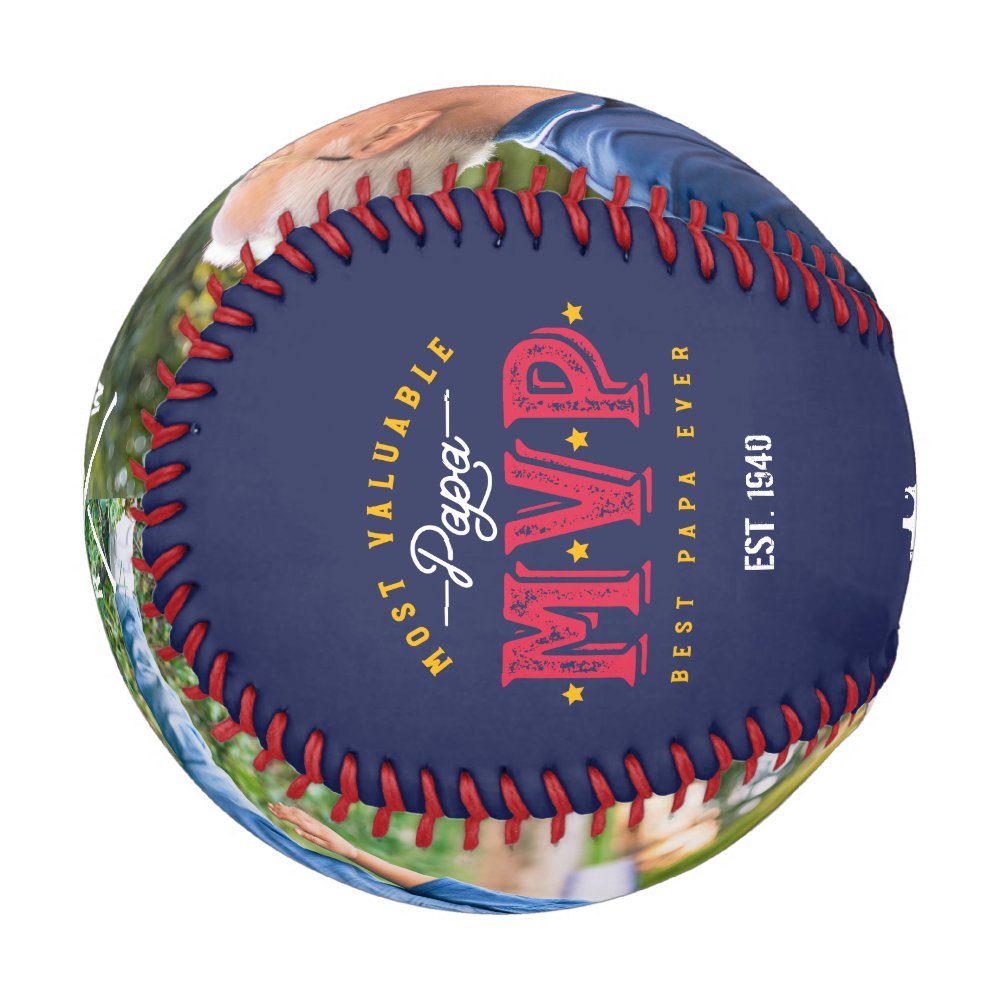 Valuable Papa MVP Custom Two Photo Monogram Baseball sold by Reptile ...