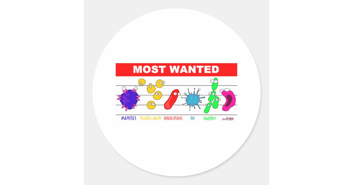 Most Wanted Classic Round Sticker | Zazzle