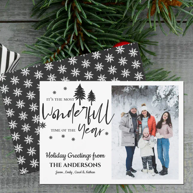 Most wonderful time Of The Year Christmas Photo Holiday Card | Zazzle