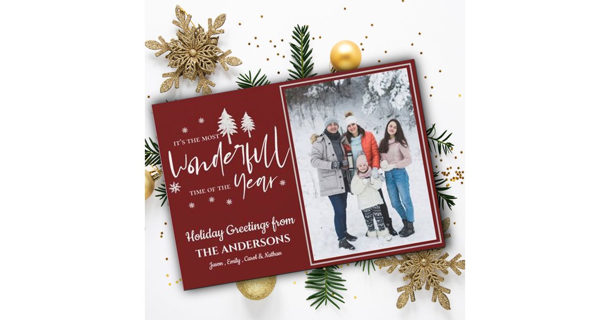 Most wonderful time Of The Year Christmas Photo Holiday Card | Zazzle