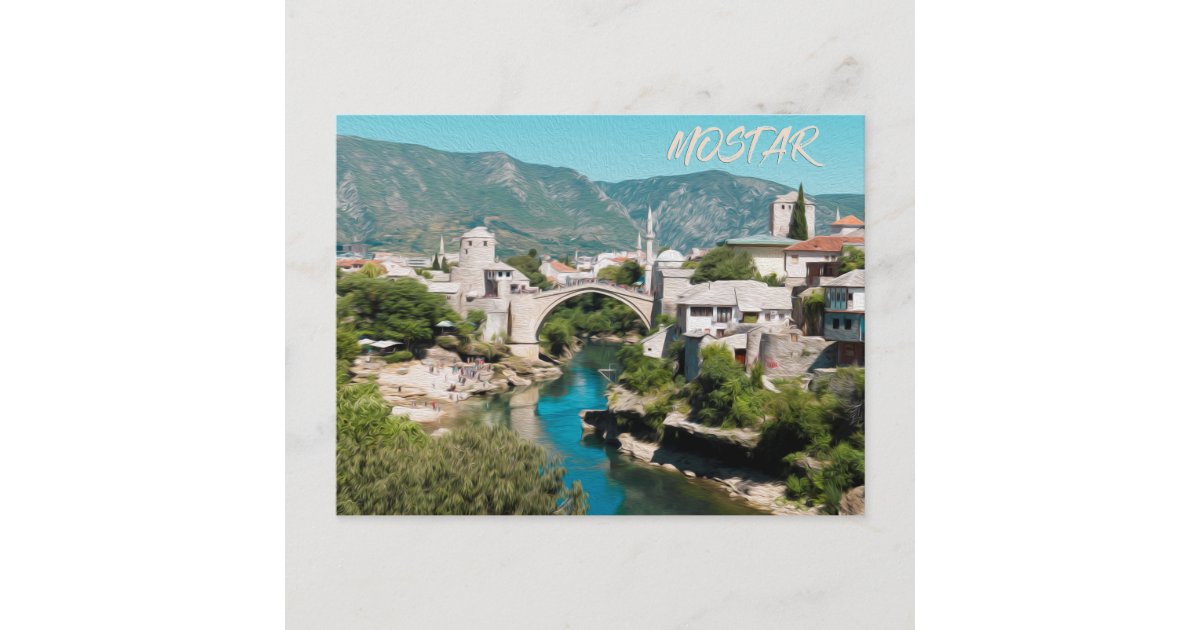 Mostar: Oil Painting Photograph Postcard | Zazzle