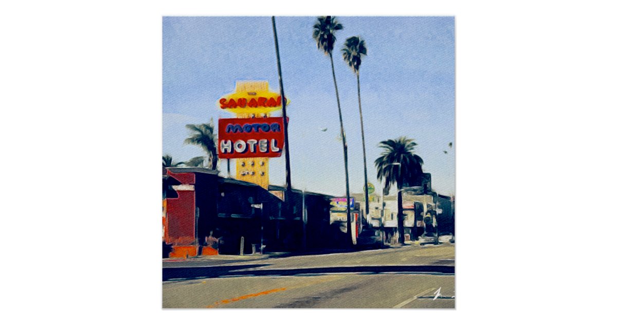 Motel On Sunset Boulevard Perfect poster | Zazzle