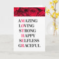 Mother Acronym Red Roses Mother's Day Card | Zazzle