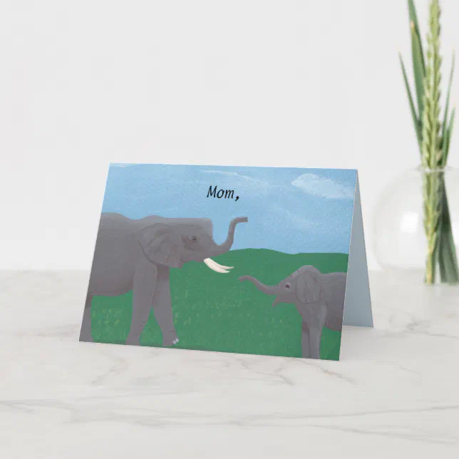 Mother and baby elephant Mother's Day Cards | Zazzle