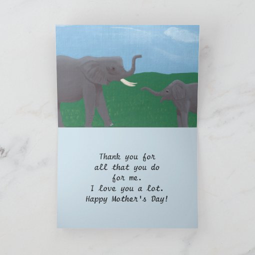 Mother and baby elephant Mother's Day Cards | Zazzle