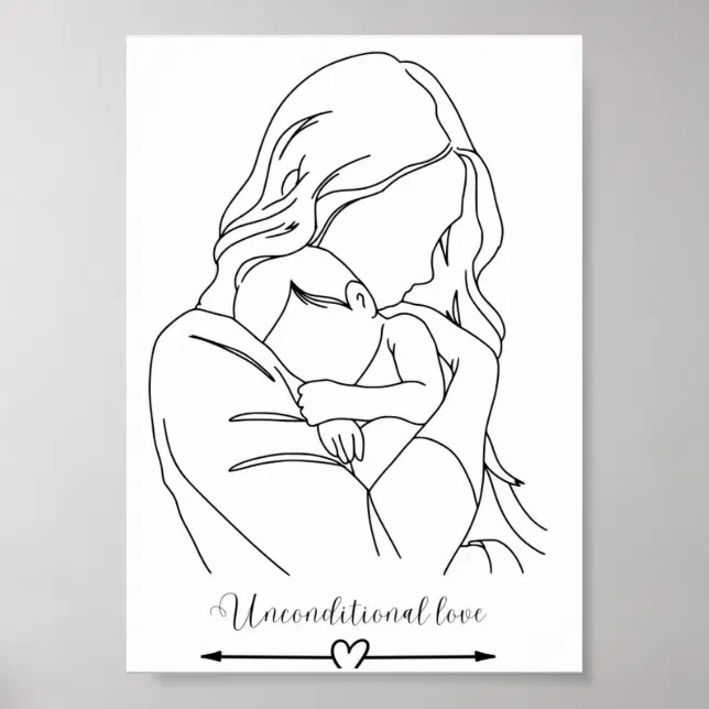 Mother and Baby Poster | Zazzle