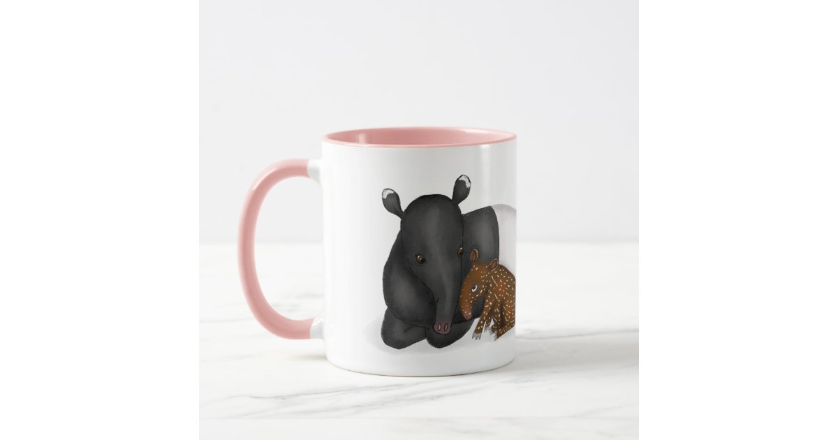 Mother and baby tapir 'Best mom ever' mug | Zazzle
