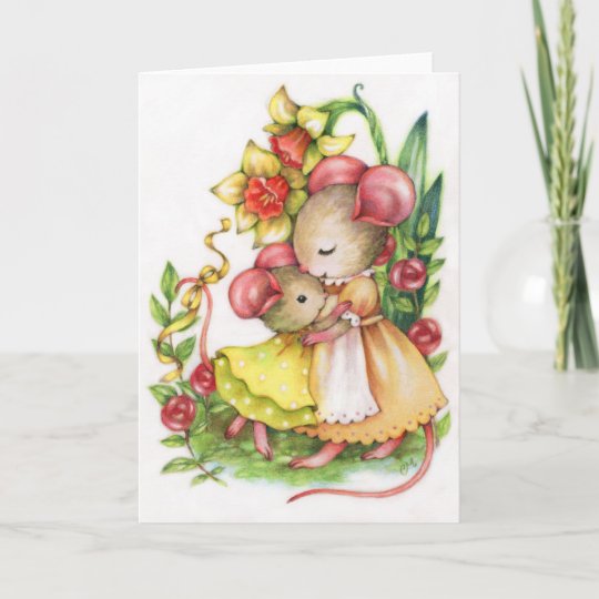 Mother and Child Cute Mice Mouse Greeting Card | Zazzle.com