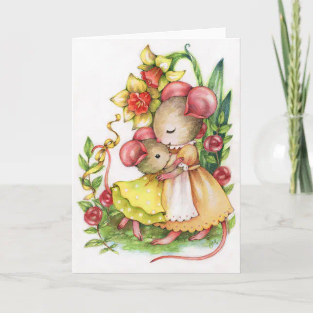 Mother and Child Cute Mice Mouse Greeting Card | Zazzle