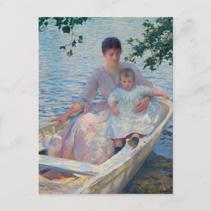 Mother and Child in A Boat Postcard | Zazzle.com