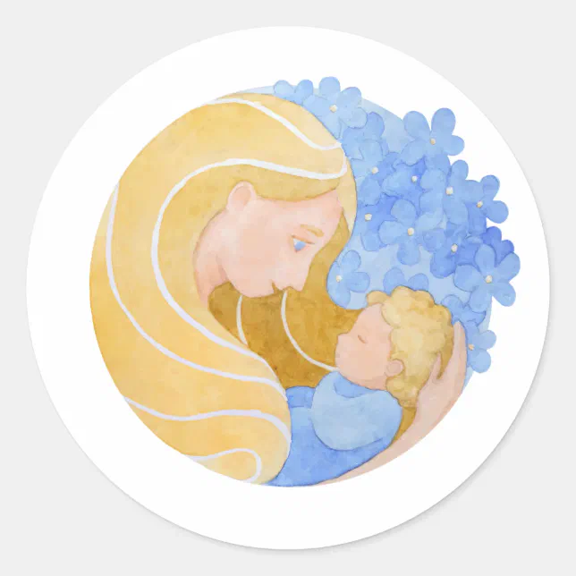 Mother and Child Mother's Day | Sticker | Zazzle