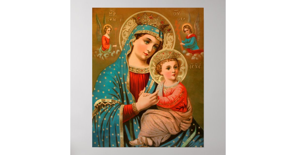 Mother and Child Orthodox Icon Poster | Zazzle